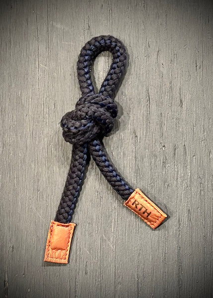 RTH ROPE TIPSY CINCHER - BLACK & NAVY W/COGNAC