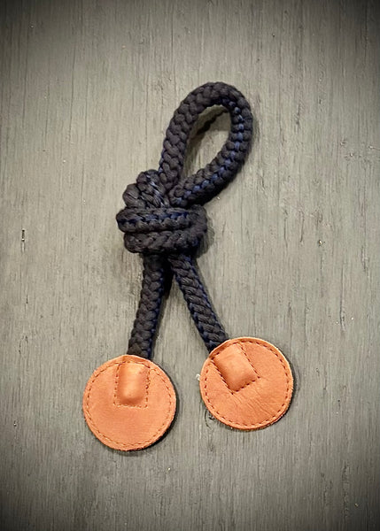 RTH ROPE RUMORS CINCHER - BLACK & NAVY W/COGNAC
